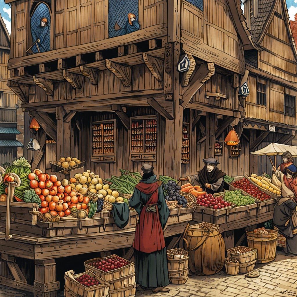 Medieval Marketplace - AI Generated Artwork - NightCafe Creator