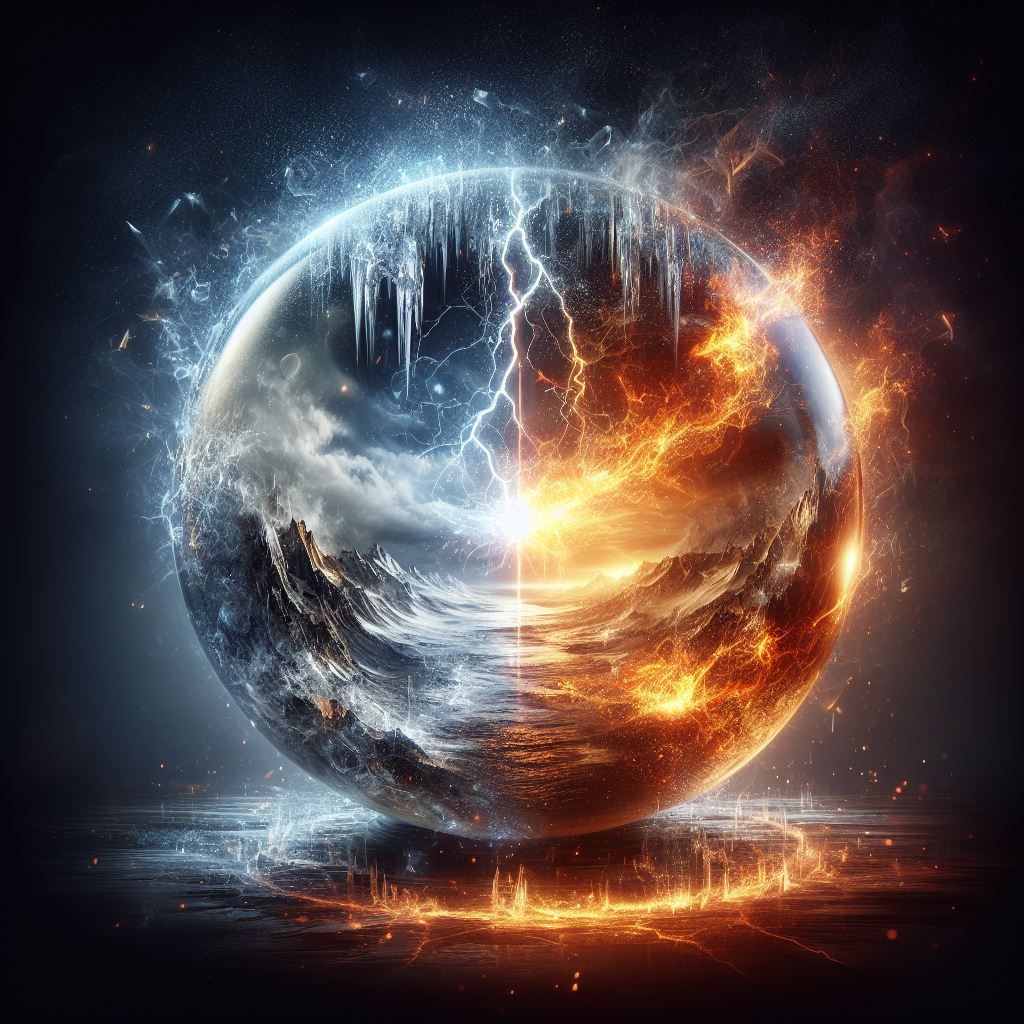 Orb of Ice and Fire - AI Generated Artwork - NightCafe Creator
