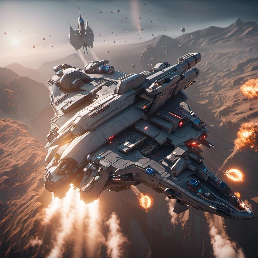 Gunship advancing over mountains. - AI Generated Artwork - NightCafe ...