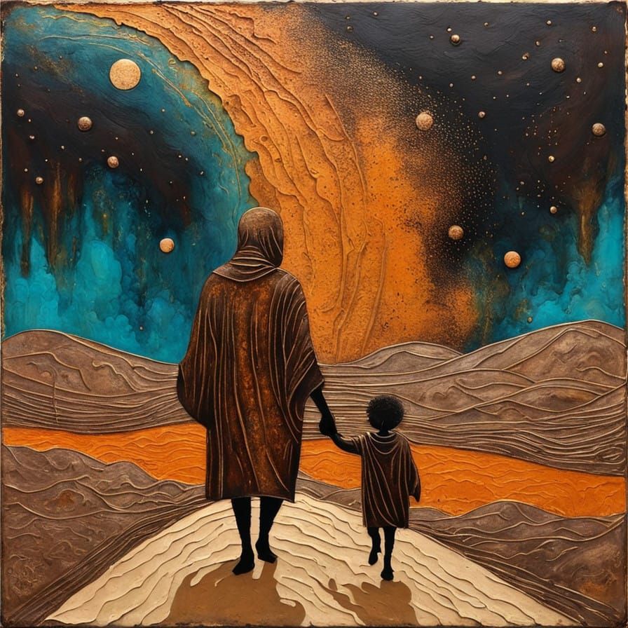 Journey Through the Cosmic Sands - Cosmic Wanderers in Vibra...