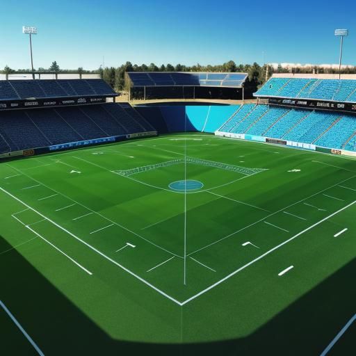 green and blue football field - AI Generated Artwork - NightCafe Creator