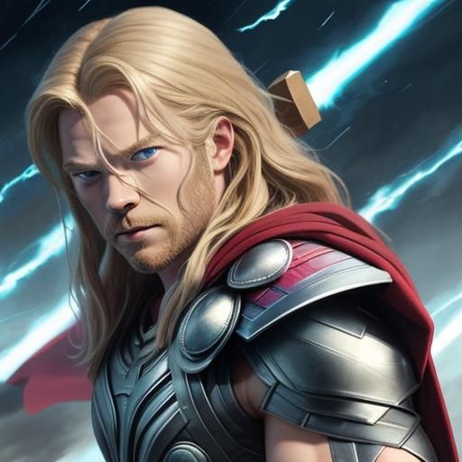 Thor in anime - AI Generated Artwork - NightCafe Creator
