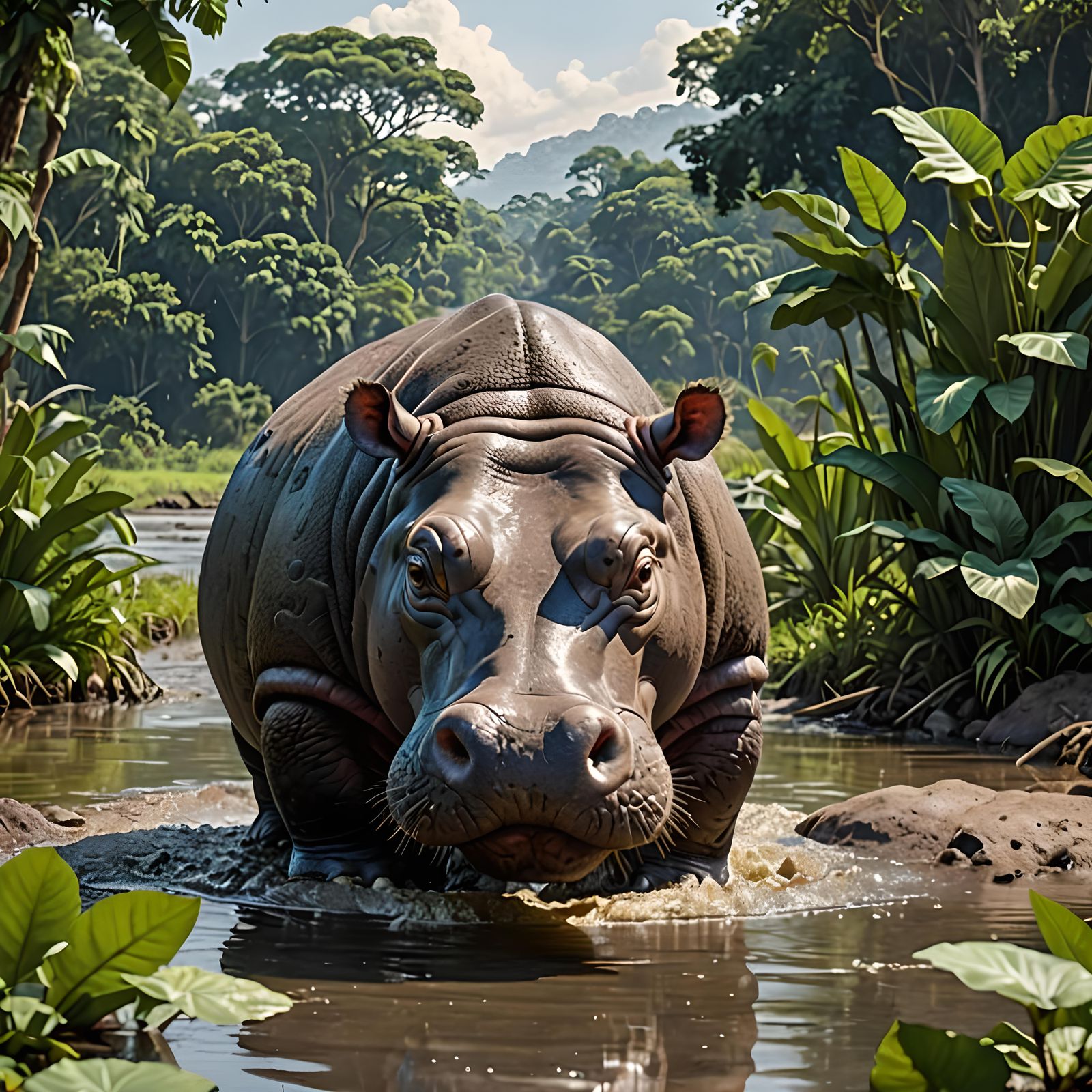 Hippo - AI Generated Artwork - NightCafe Creator