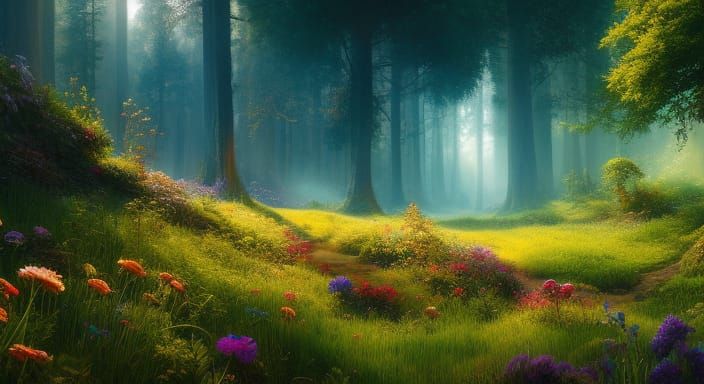 Opening in the forest - AI Generated Artwork - NightCafe Creator