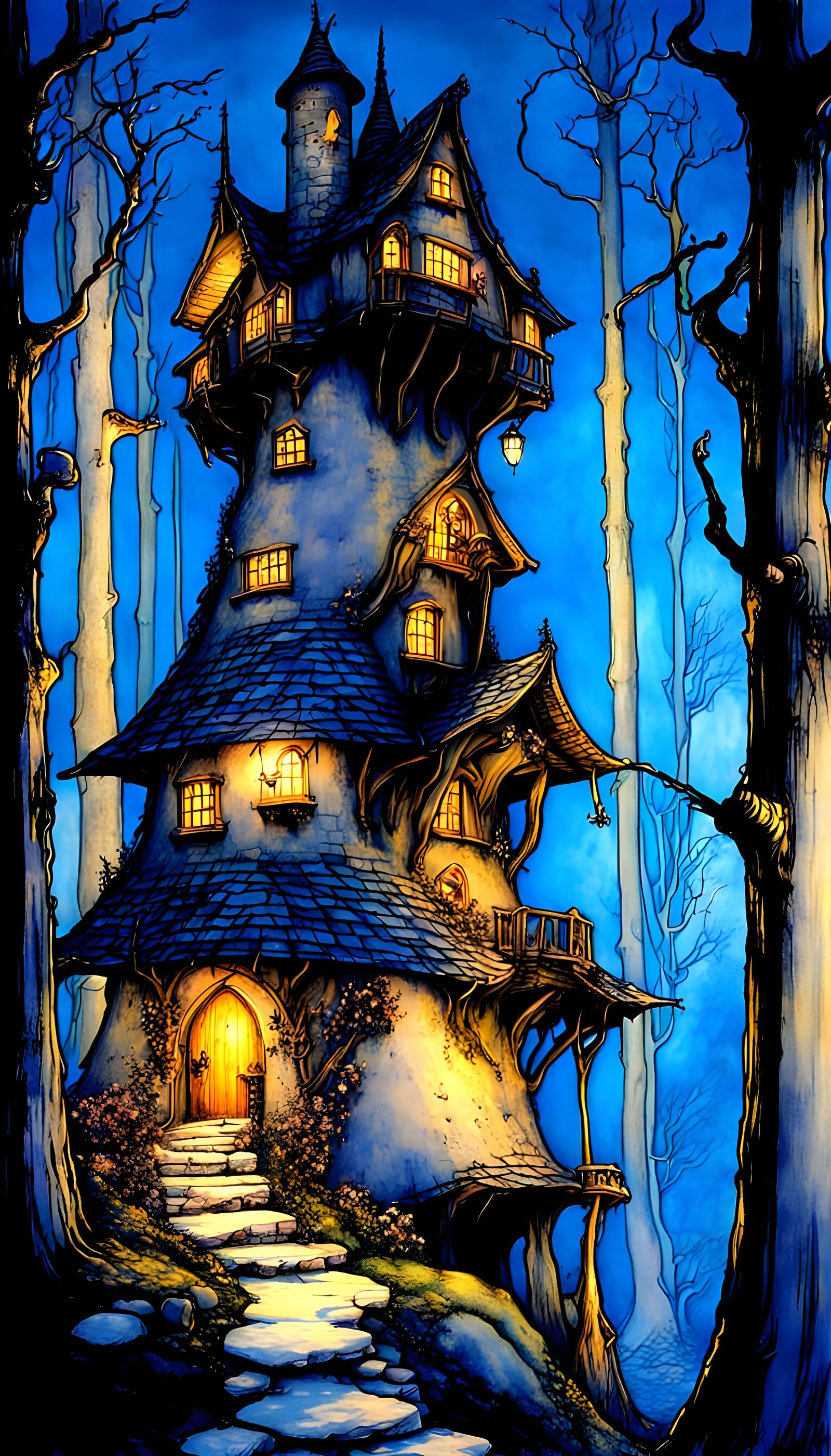 Fantasy fairy castle by arthur rackham