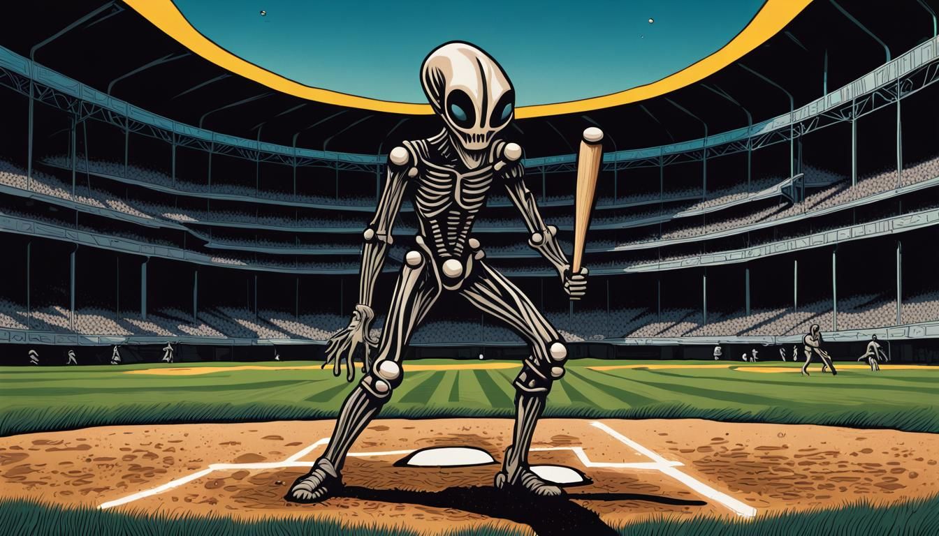 An Alien batting in the World Series - AI Generated Artwork - NightCafe ...