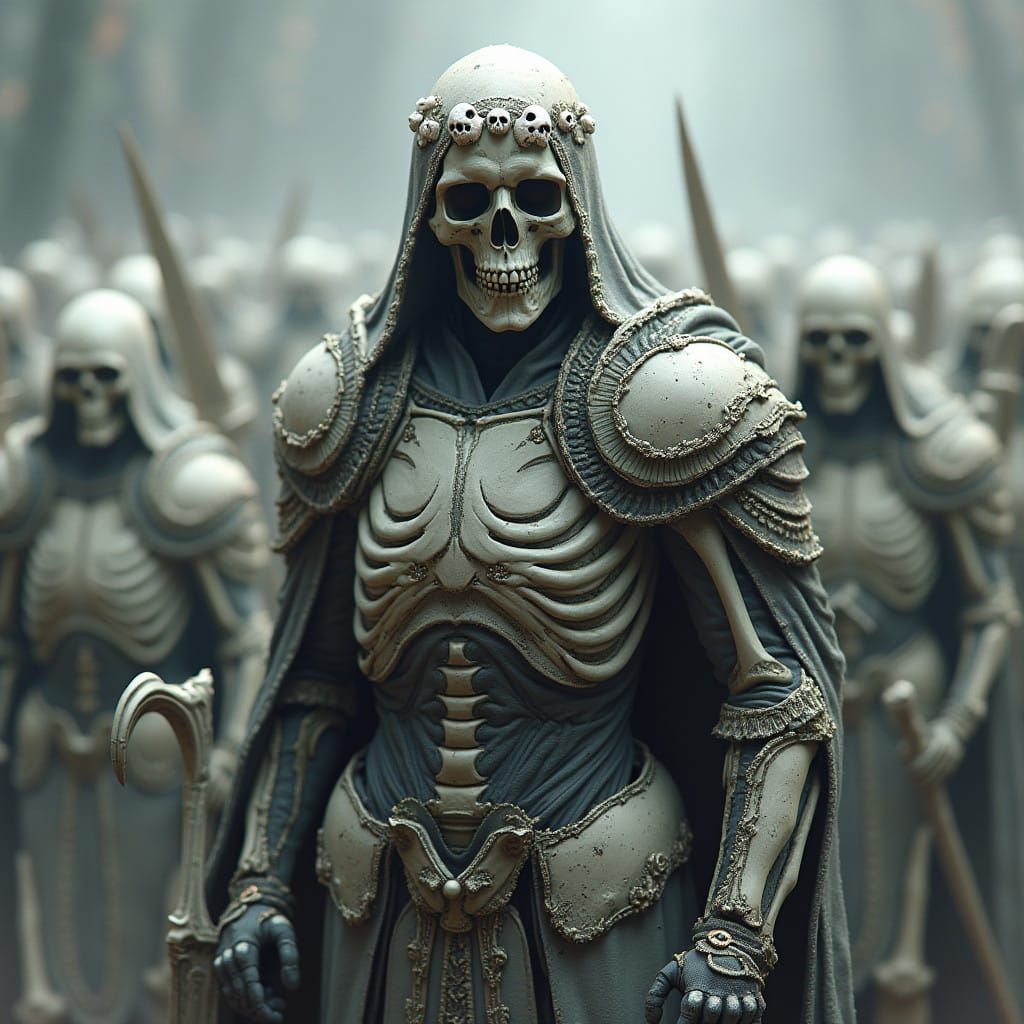 Ethereal Lich Lord in Bone Armor - AI Art
