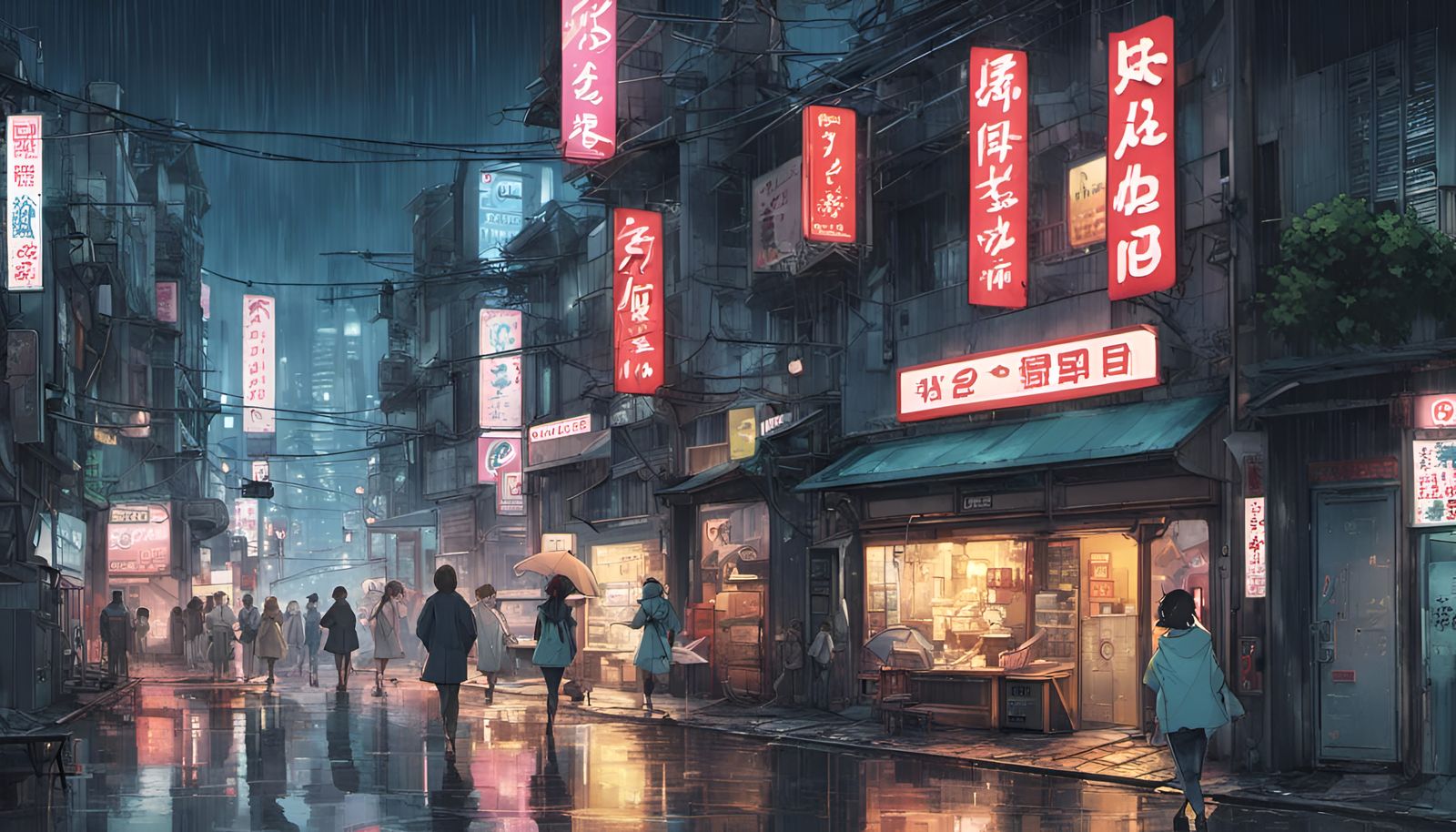 Night Life in Japan Wallpaper - AI Generated Artwork - NightCafe Creator