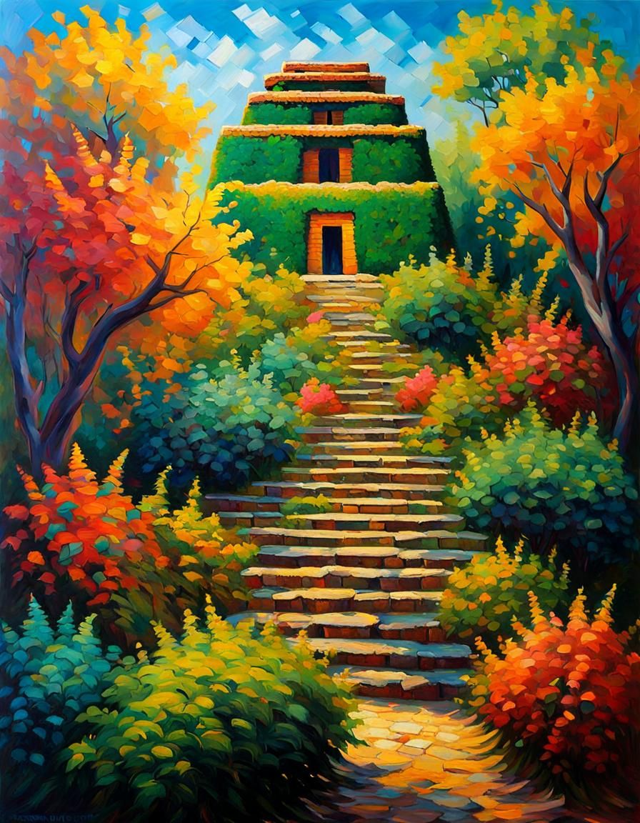 Forest Ziggurat - AI Generated Artwork - NightCafe Creator