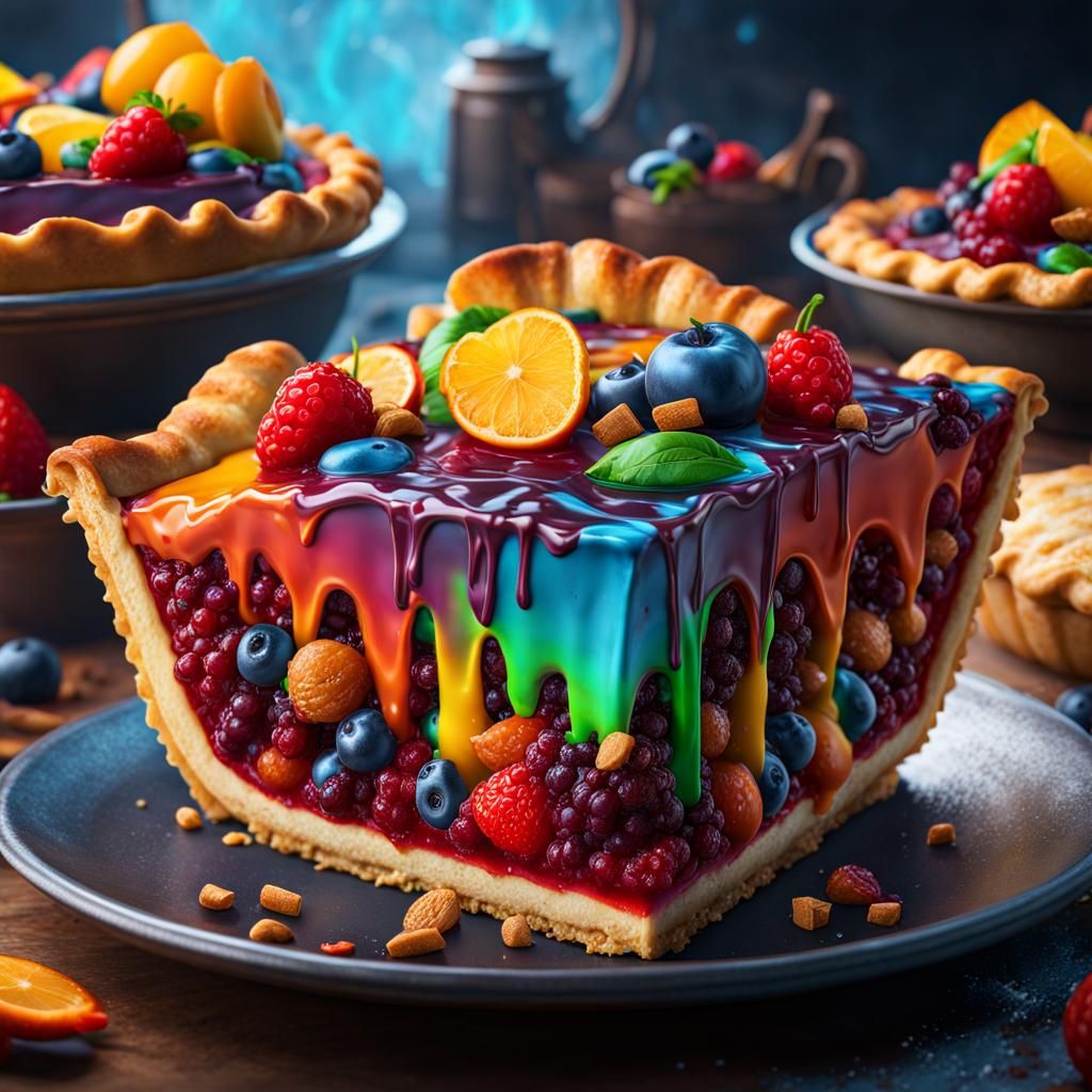 Rainbow Nightmare pie - AI Generated Artwork - NightCafe Creator