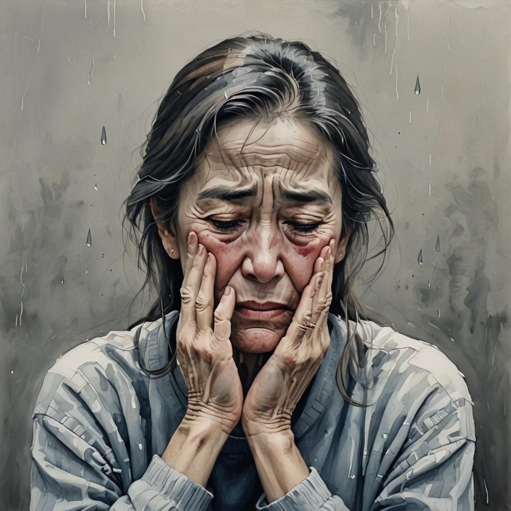 LADY CRYING LONELY : r/nightcafe