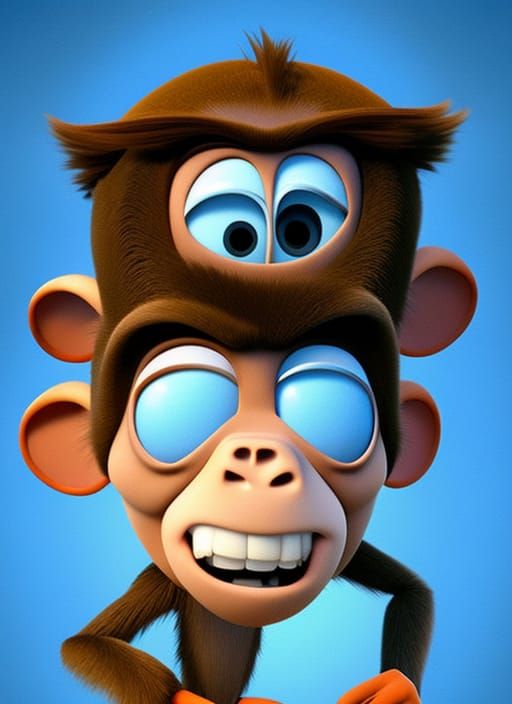Monkey Brain in a style of Pixar - AI Generated Artwork - NightCafe Creator