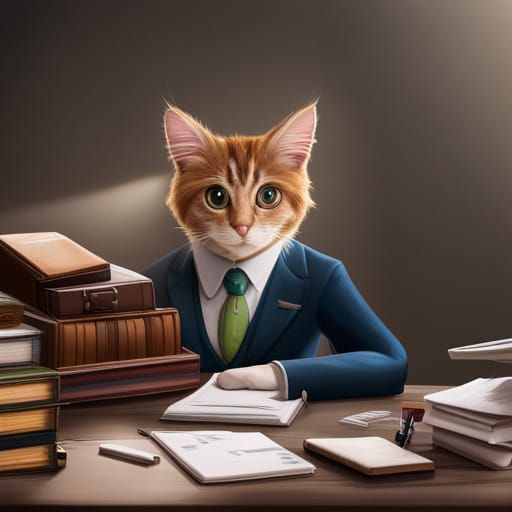 Cat as an accountant, cat, office - AI Generated Artwork - NightCafe ...