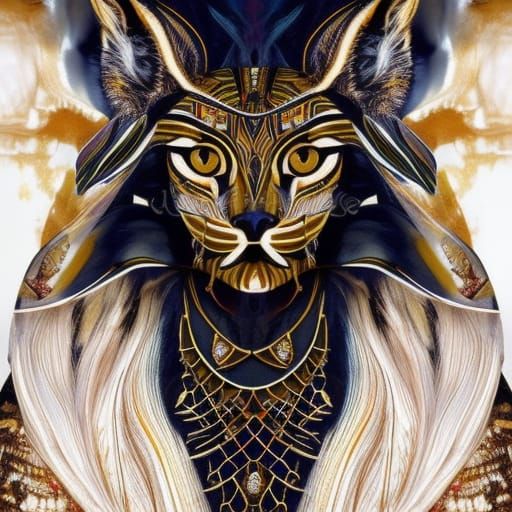 Egyptian Lynx Pharaoh - AI Generated Artwork - NightCafe Creator
