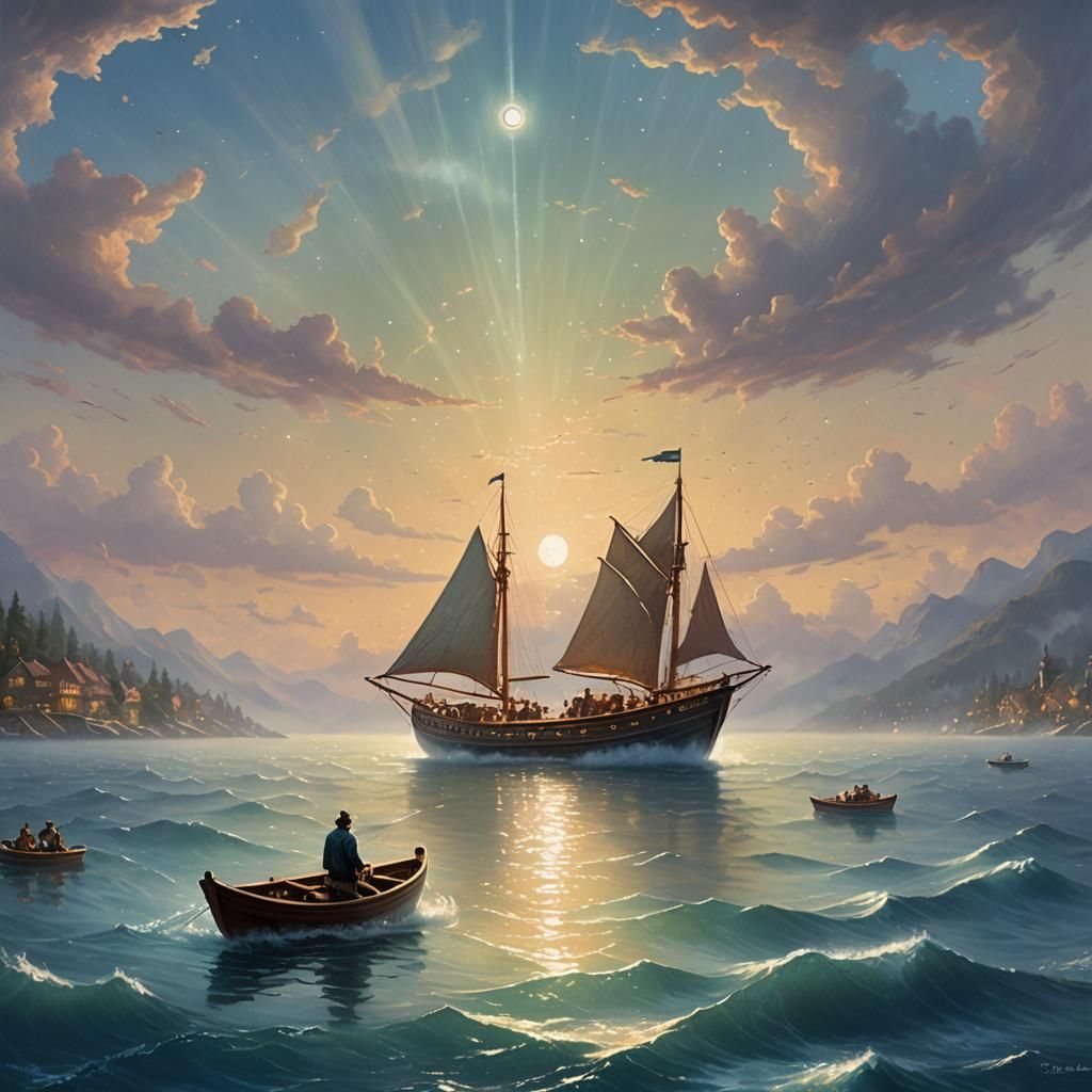 A rhombus cuboid with a glowing circle in the middle, floating on the ...