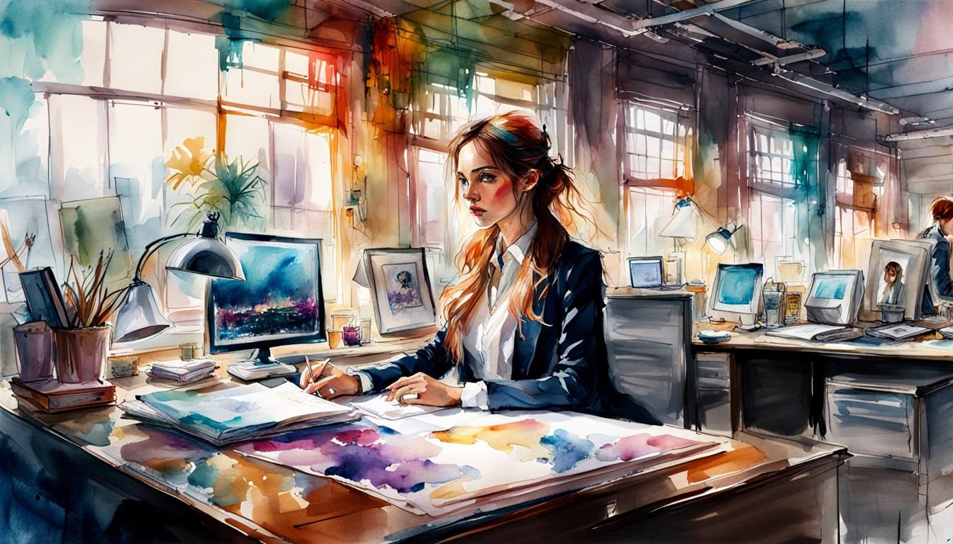 At the Office - AI Generated Artwork - NightCafe Creator