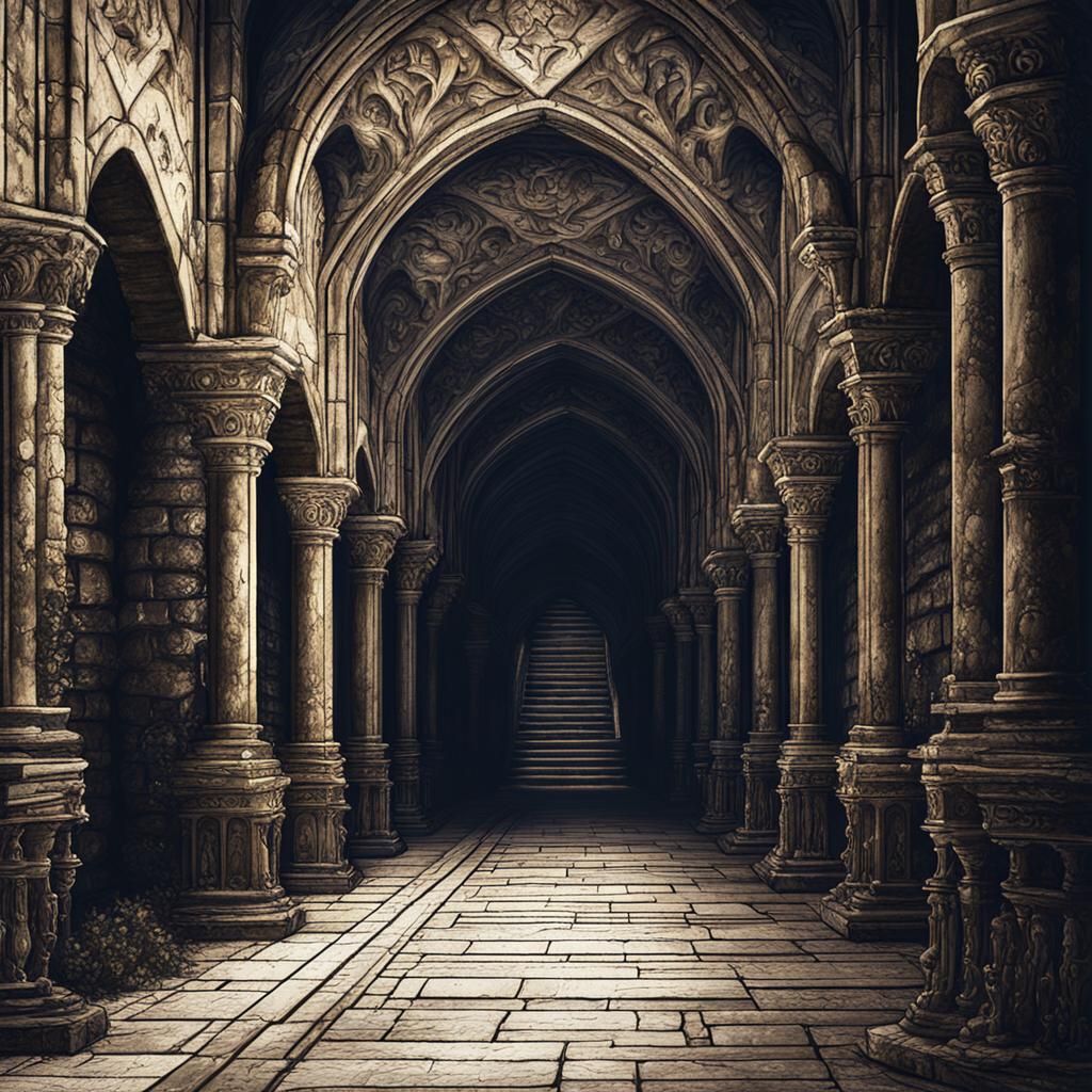 Grand Medieval Corridor - AI Generated Artwork - NightCafe Creator