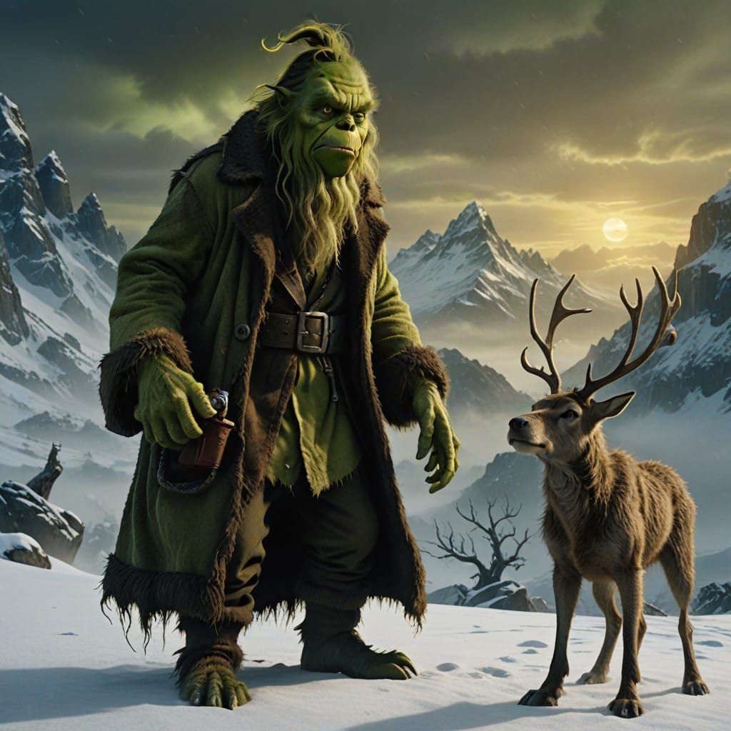 The Grinch and his reindeer dog - The Grinch Amidst Majesti...