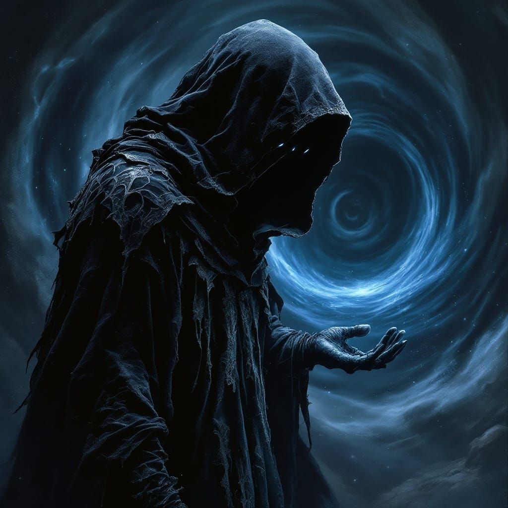Summoning a Dark Sorcerer from the Void - AI Art