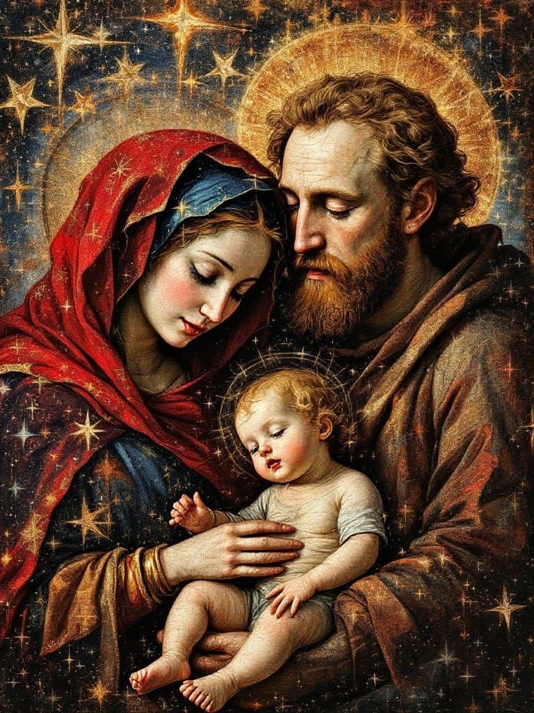 Portrait of Holy Family. - Portrait of Holy Family.