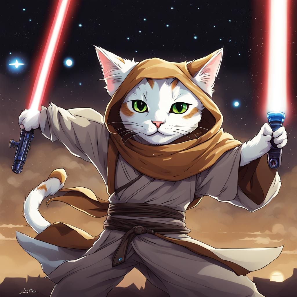 Jedi cat : r/nightcafe