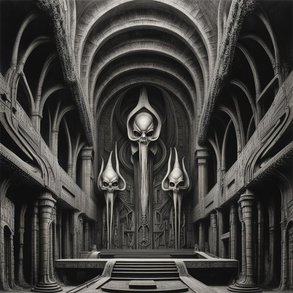 Timeless evil church of ancients H.R. Giger - AI Generated Artwork ...
