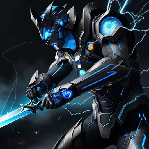 Electric Elemental Sword in Hyper-Realistic Digita... - AI Art