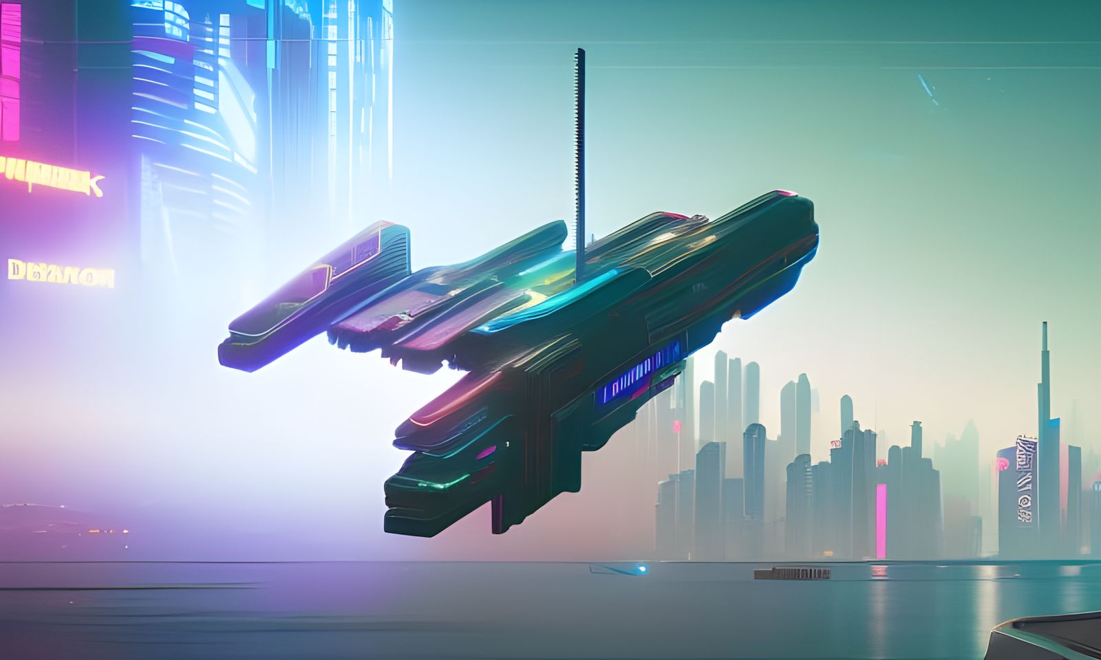 Cyberpunk Spaceship. - AI Generated Artwork - NightCafe Creator