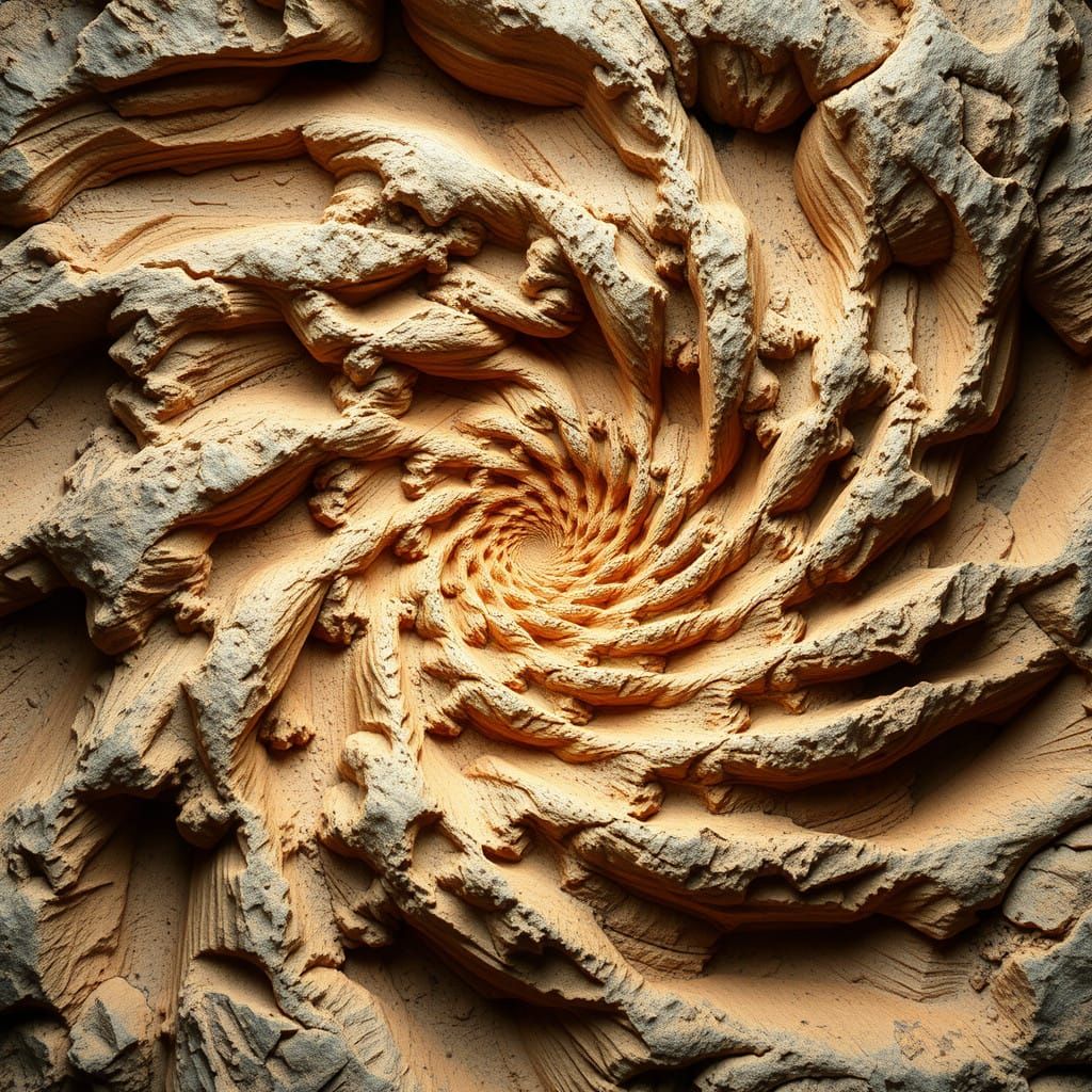 Spiralizing eroded rock formation - Surreal Fractal Rock For...