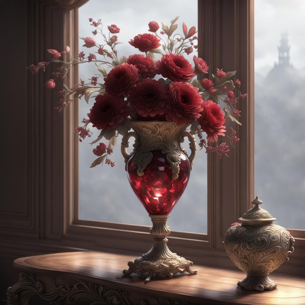 ruby vase - AI Generated Artwork - NightCafe Creator
