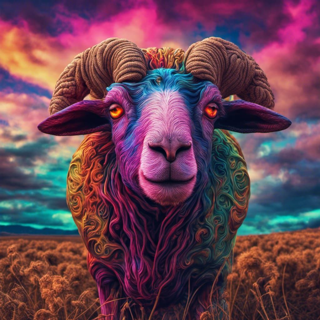 Psychedelic Alien Sheep - AI Generated Artwork - NightCafe Creator