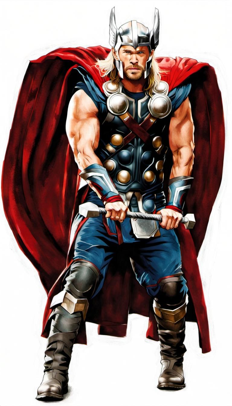 Chris Hemsworth as Thor - AI Generated Artwork - NightCafe Creator