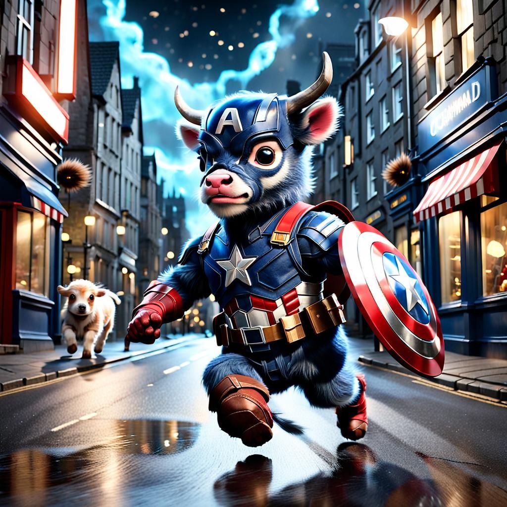 Captain America Calf - AI Generated Artwork - NightCafe Creator