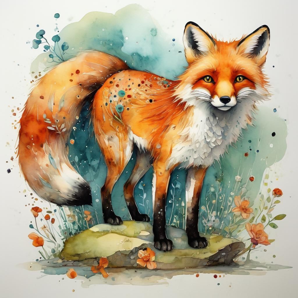 Whimsical fox, playful, beautiful, by Anna Silivon... - AI Art