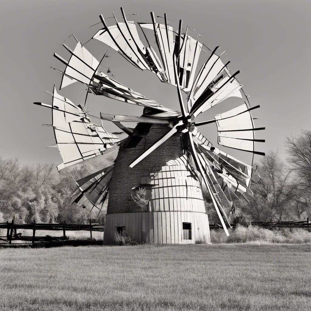 Multi bladed farm windmill - AI Generated Artwork - NightCafe Creator