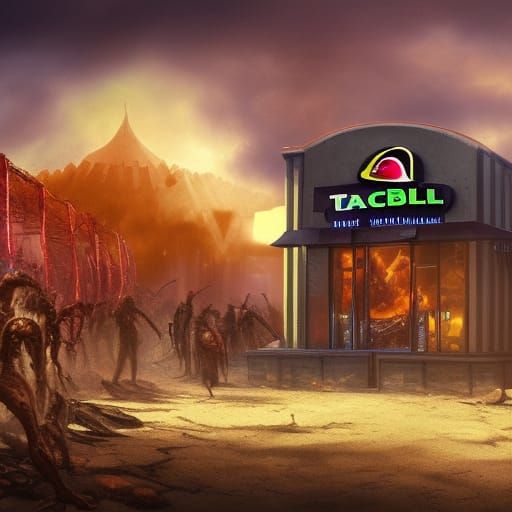 Taco Bell when a zombie flies - AI Generated Artwork - NightCafe Creator