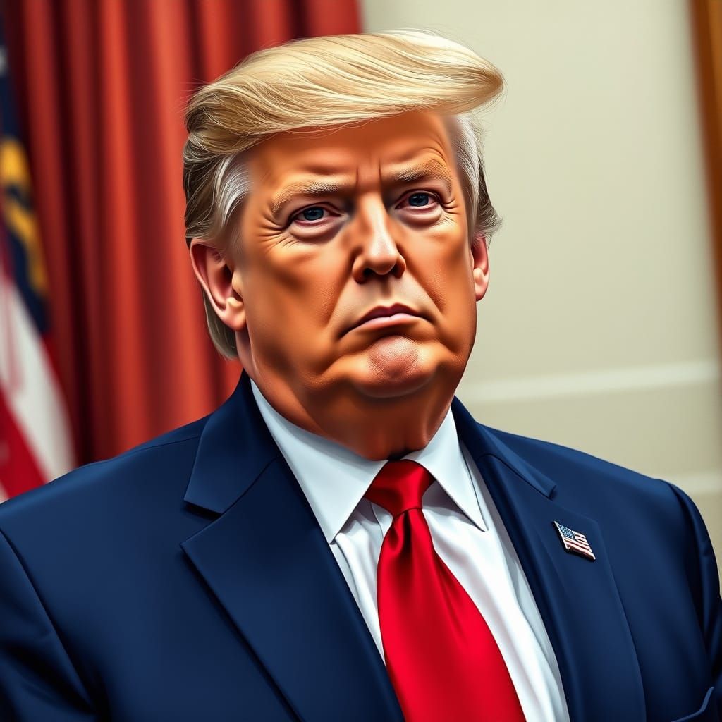 President Donald J Trump - Confident Leader in Formal Attire