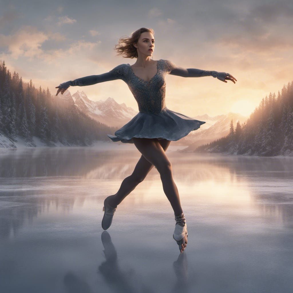 Frozen Lake Skate - AI Generated Artwork - NightCafe Creator