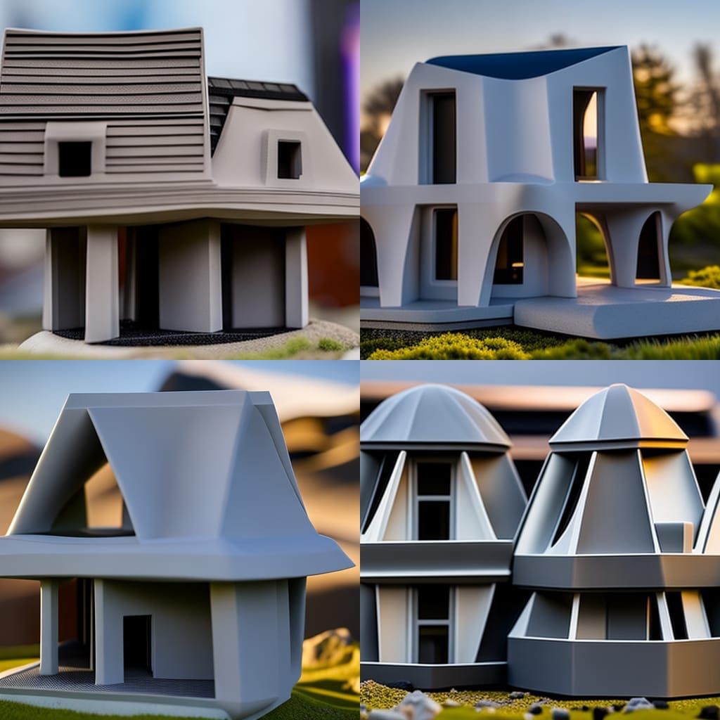 small, 3D printed dwelling - AI Generated Artwork - NightCafe Creator