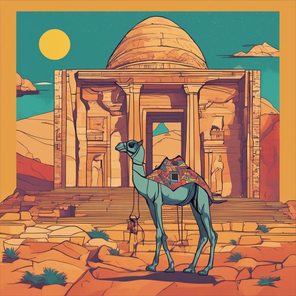 Petra, Jordan Drawing - AI Generated Artwork - NightCafe Creator