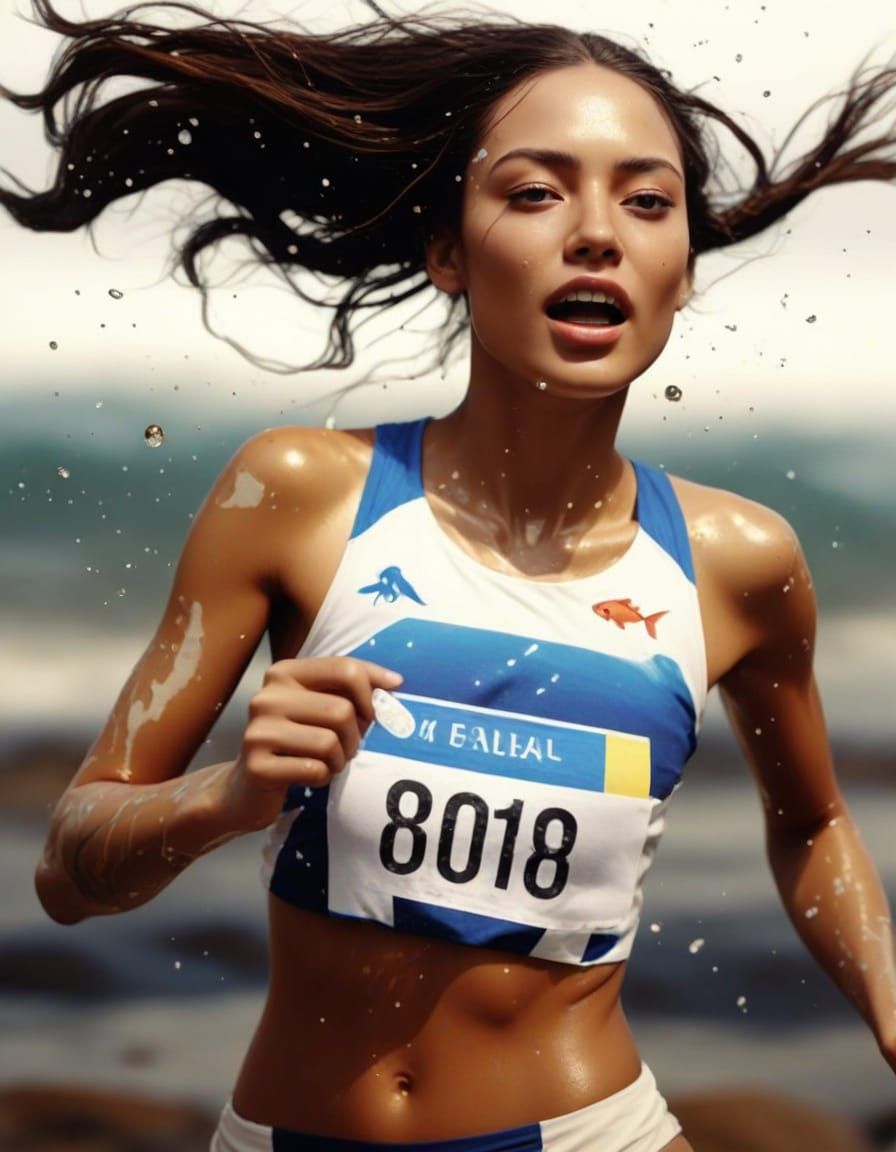 Dreamlike Surrealist Goddess with Fish and Seaweed... - AI Art