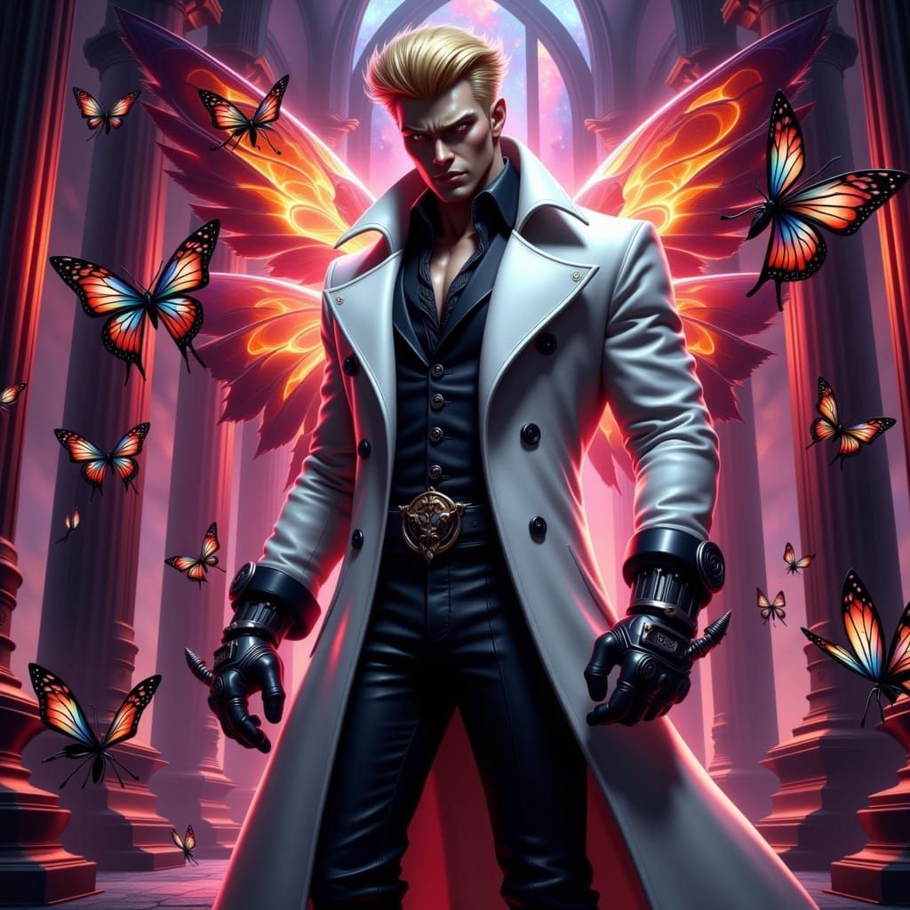 Dark Fantasy Cyberpunk Detective in a Gothic Cathe... - AI Art