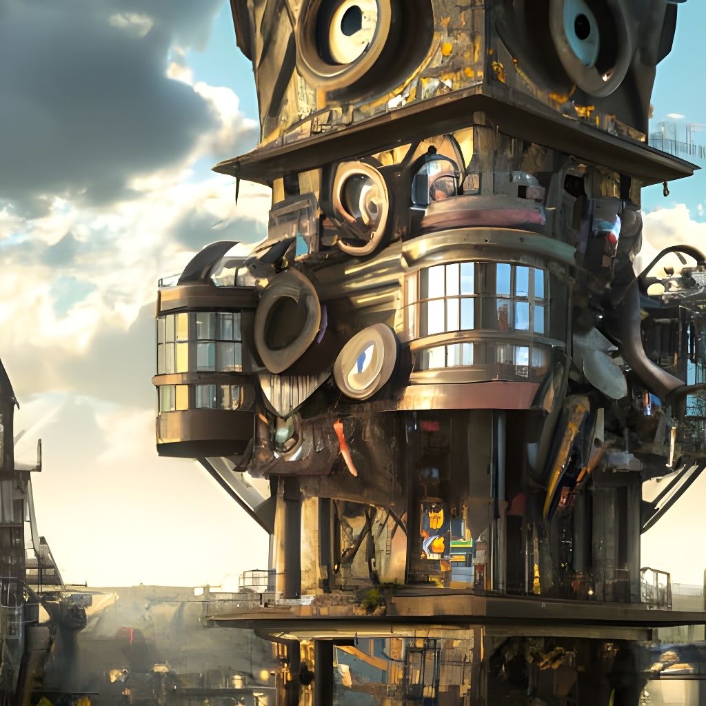 Steampunk Tower III - AI Generated Artwork - NightCafe Creator