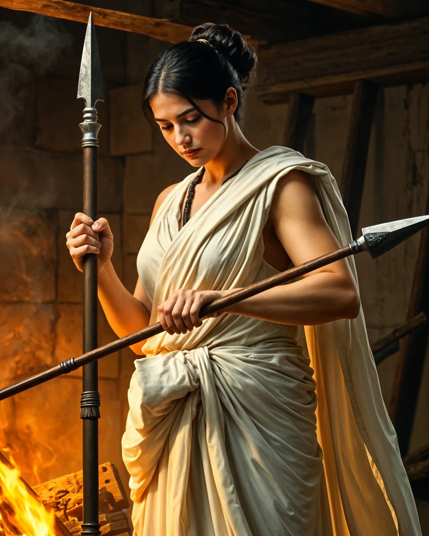 spearsmithes - Ancient Greek Blacksmith Forges Spear in Flic...