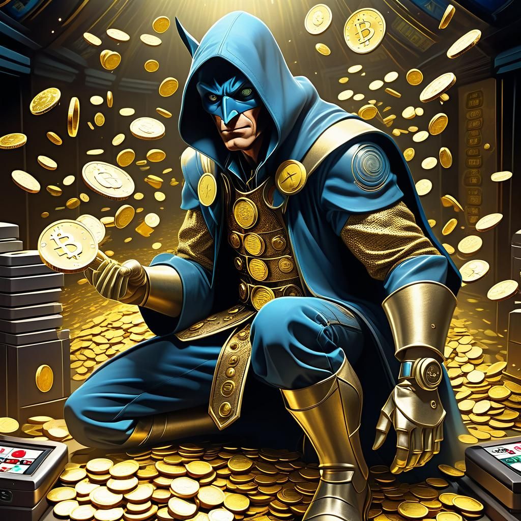 Luck with Gold Bit Coins - AI Generated Artwork - NightCafe Creator