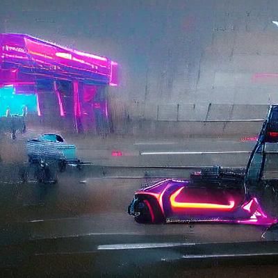 Cyberpunk Highway - AI Generated Artwork - NightCafe Creator