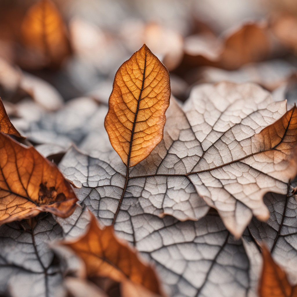 Earthy Dry Leaf Textures in Vibrant Hues - AI Art
