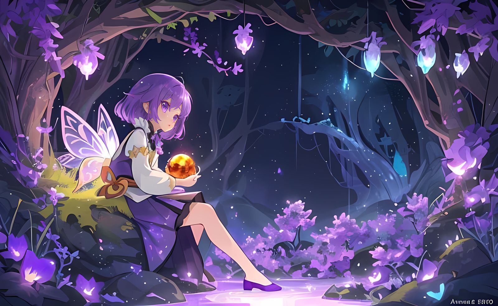 Amethyst in the Night - Amethyst Cave Sanctuary in a Radiant...