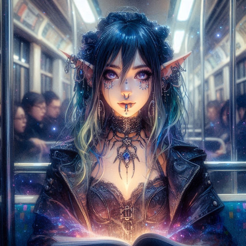 Une Elfe dans le Métro - AI Generated Artwork - NightCafe Creator