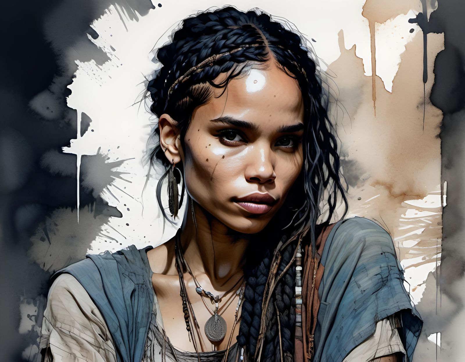 Portrait of a Woman in Watercolor: Strength Unveiled - AI Generated ...